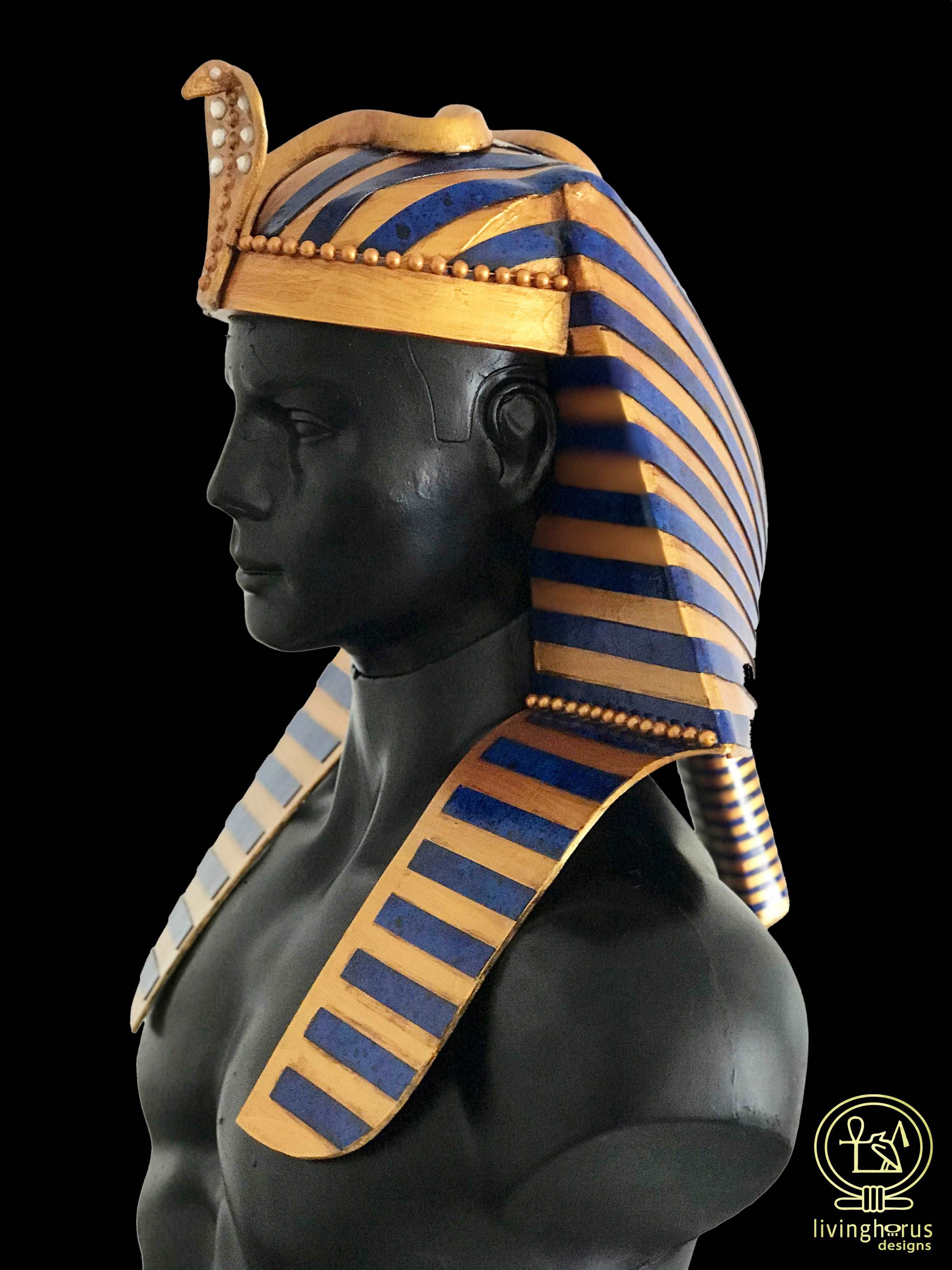Ancient Egyptian Pharaoh Tutankhamun Crown, King Tut, Nemes Crown ...