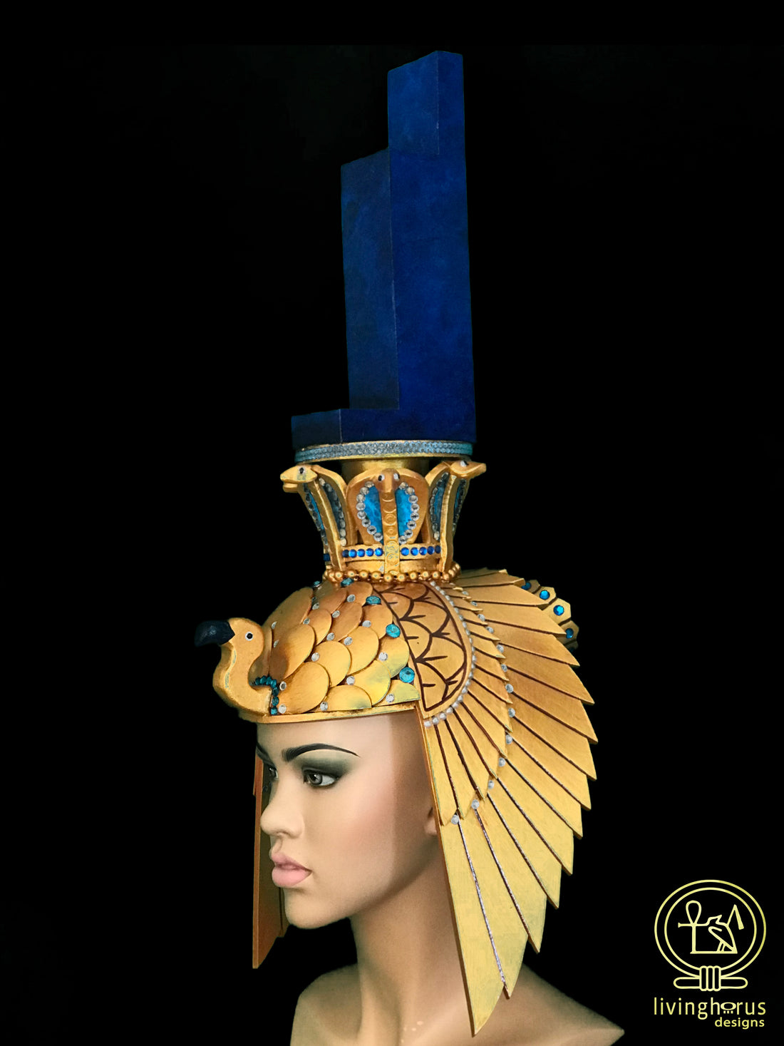 Vulture Headdress of the ancient Egyptian Goddess Isis, Crown of Aset ...